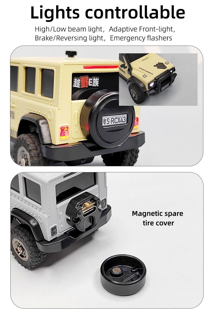 LDARC X43 RTR Crawler RC Car 1/43 Simulation Full Time 4WD Remote ...