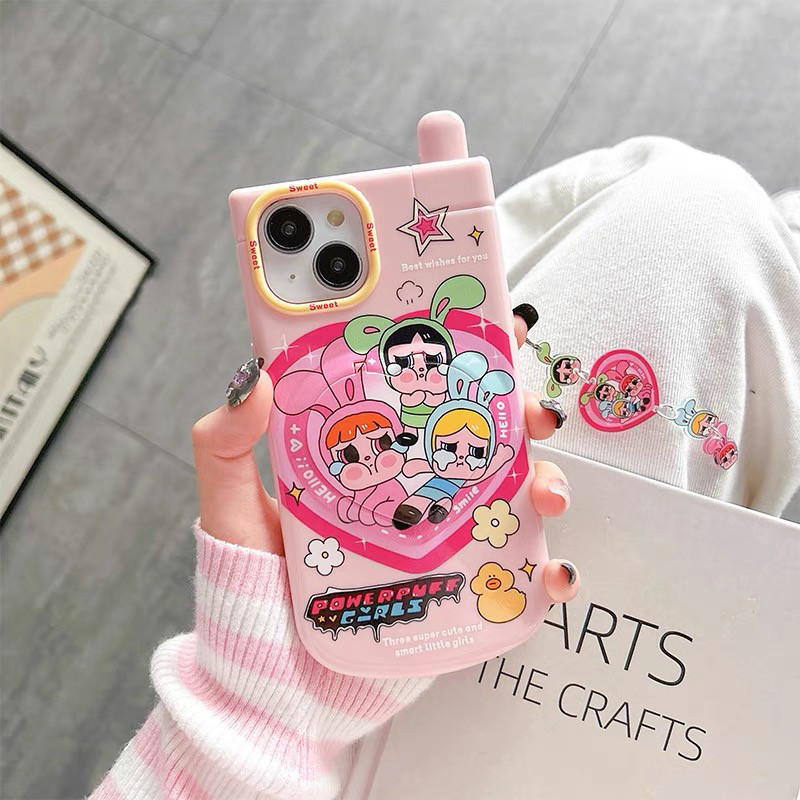 Cute cartoon crybaby ins Style Mobile Love Mirror Bracket Phone Case ...