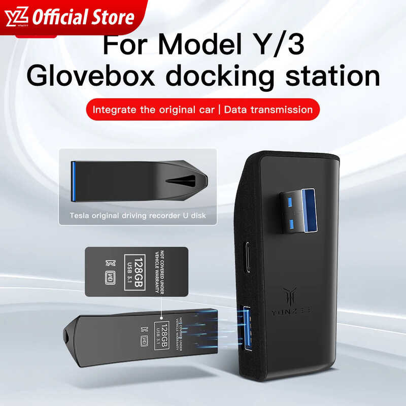 Box YZ Glove Docking Station Para Sa Tesla Model Y High Speed 4 USB ...