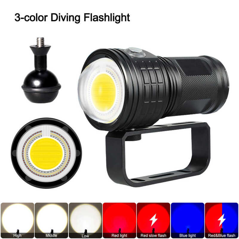 18650 Rechargeable 10000Lumens Battery Underwater Lighting 100M ...
