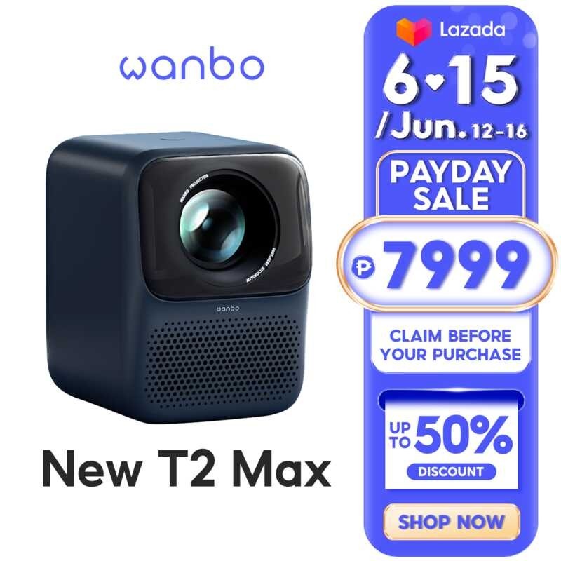 Wanbo New T2 Max Full HD 4K Decode Mini LED Portable Projector ...