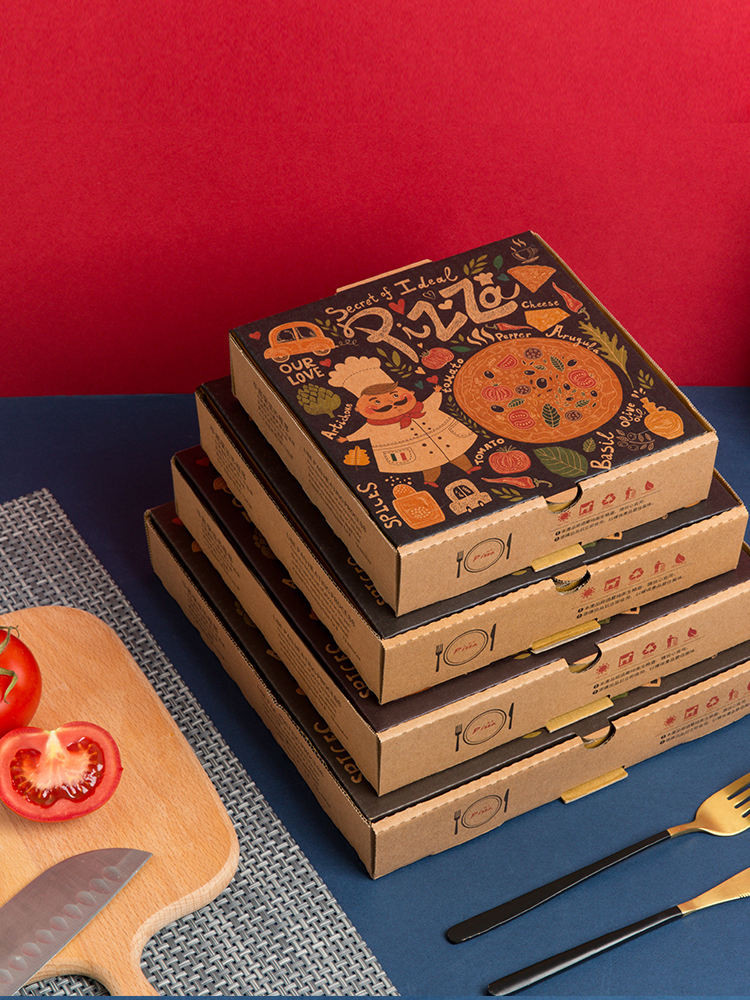 Kraft Paper Pizza Packaging Box 6 7 8 9 10 12 14 16 18 Inch Large Size ...
