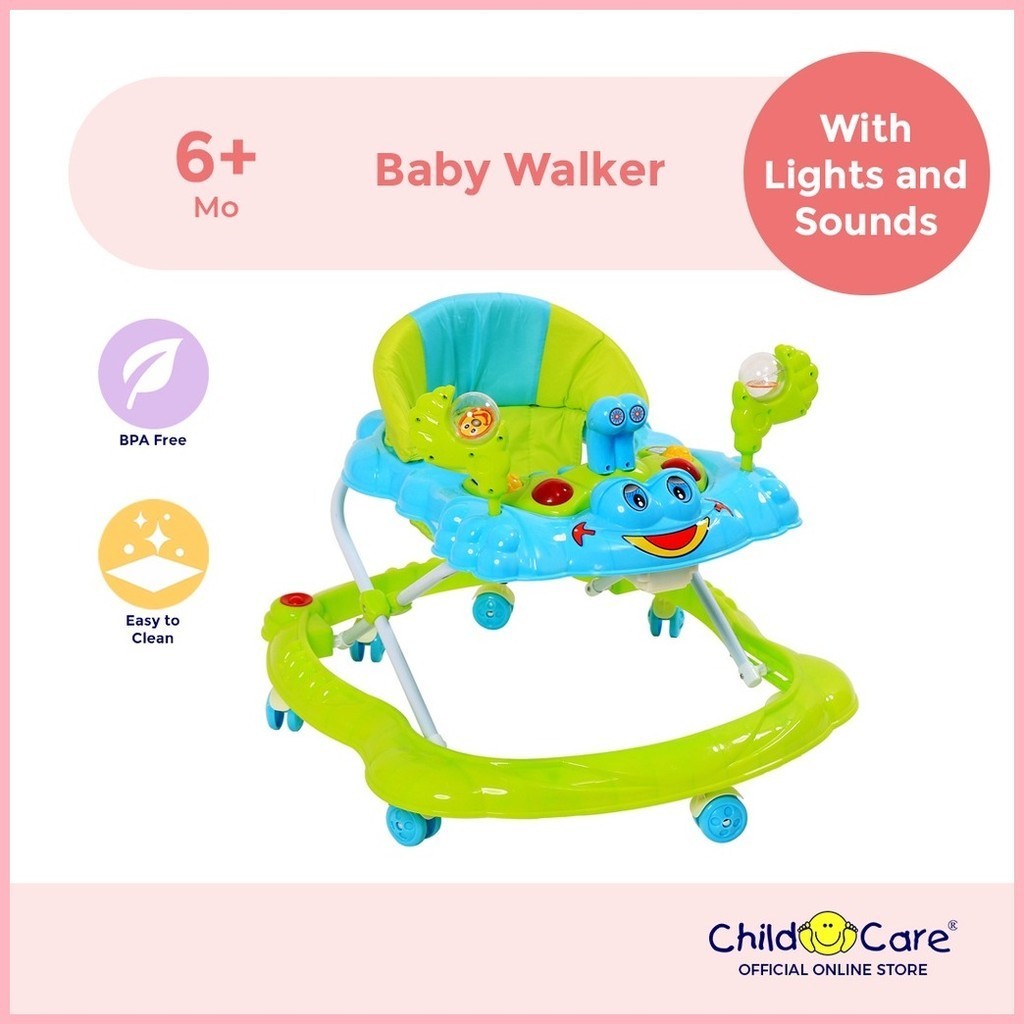 Child Care Baby Walker with Crab Character - Foldable, Padded for ...