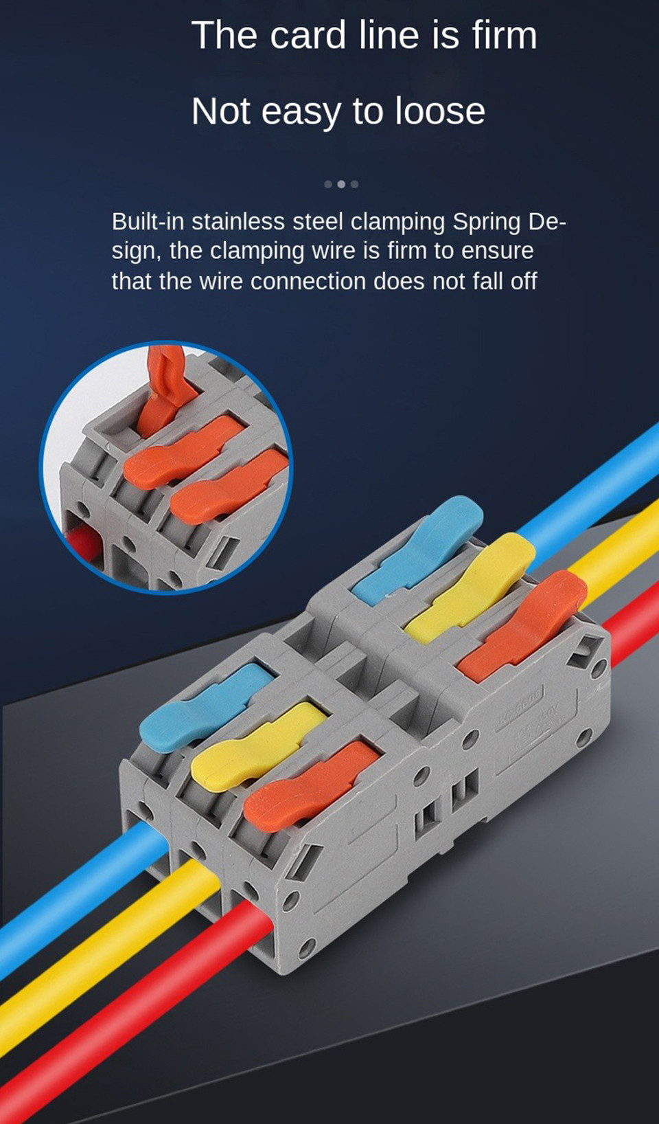 5Pcs Fast Wire Connectors Universal Compact Terminal Block 6mm2 DIN ...