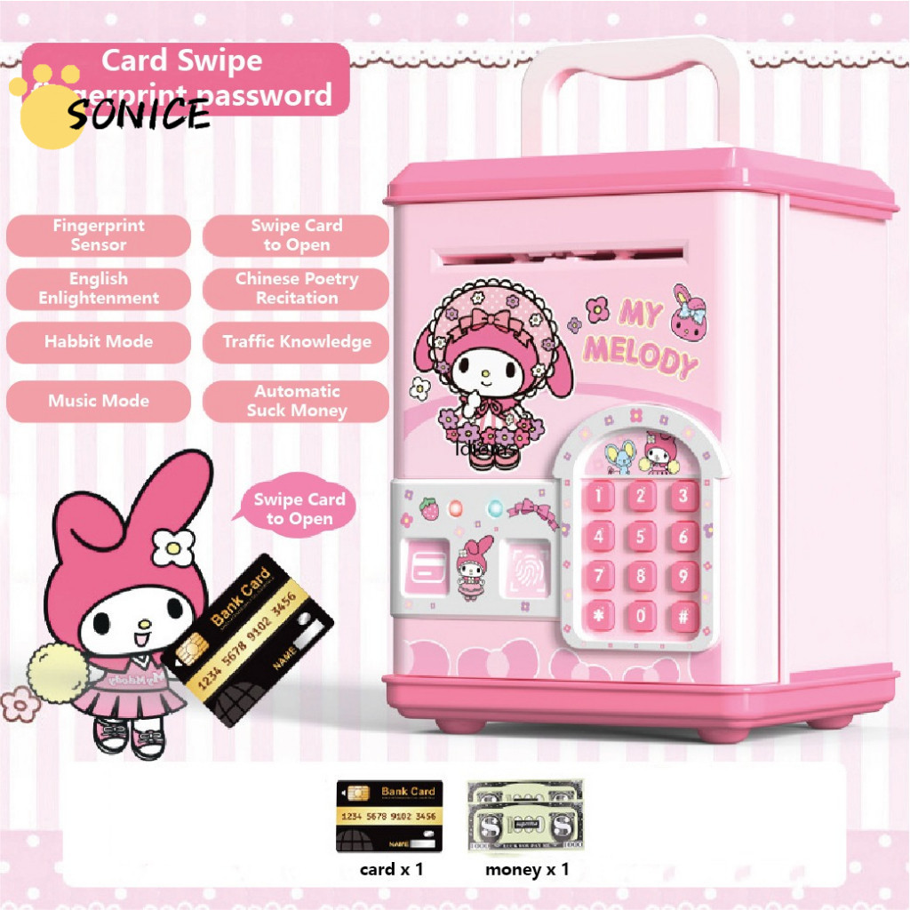 Kids ATM Machine Unlock with Card & Fingerprint Tabung Simpanan ATM ...