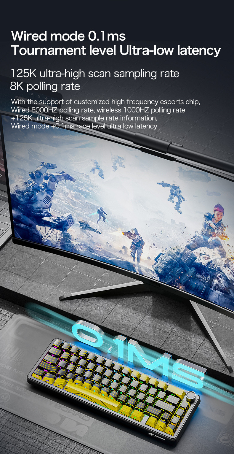 ATTACK SHARK X65 PRO HE 3 Mode Wireless Magnetic Switch Mechanical ...