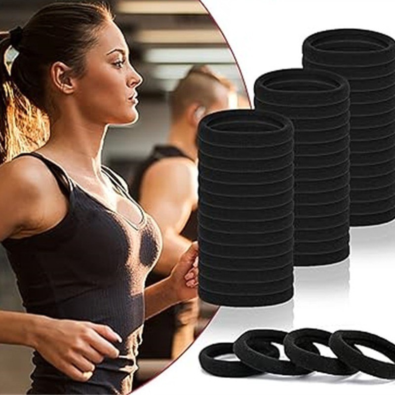 50/100Pcs High Elasticity Seamless Soft Hair Ties / No Damage Elastics ...