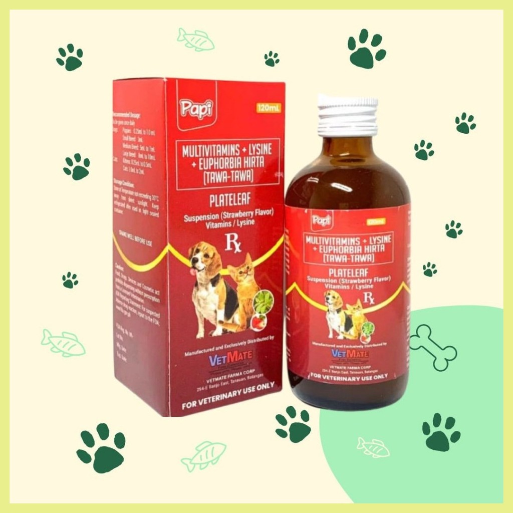 3G AGRIVET] Papi Plateleaf Multivitamins & Minerals Syrup Liquid for ...