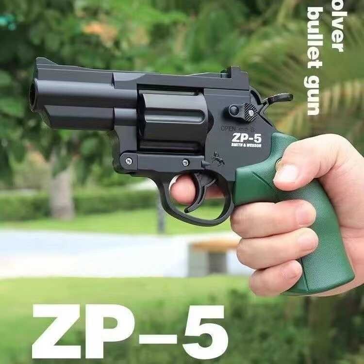 Left wheel soft bullet toy gun mechanical continuous firing 357 hand grabbing shell zp5 ...