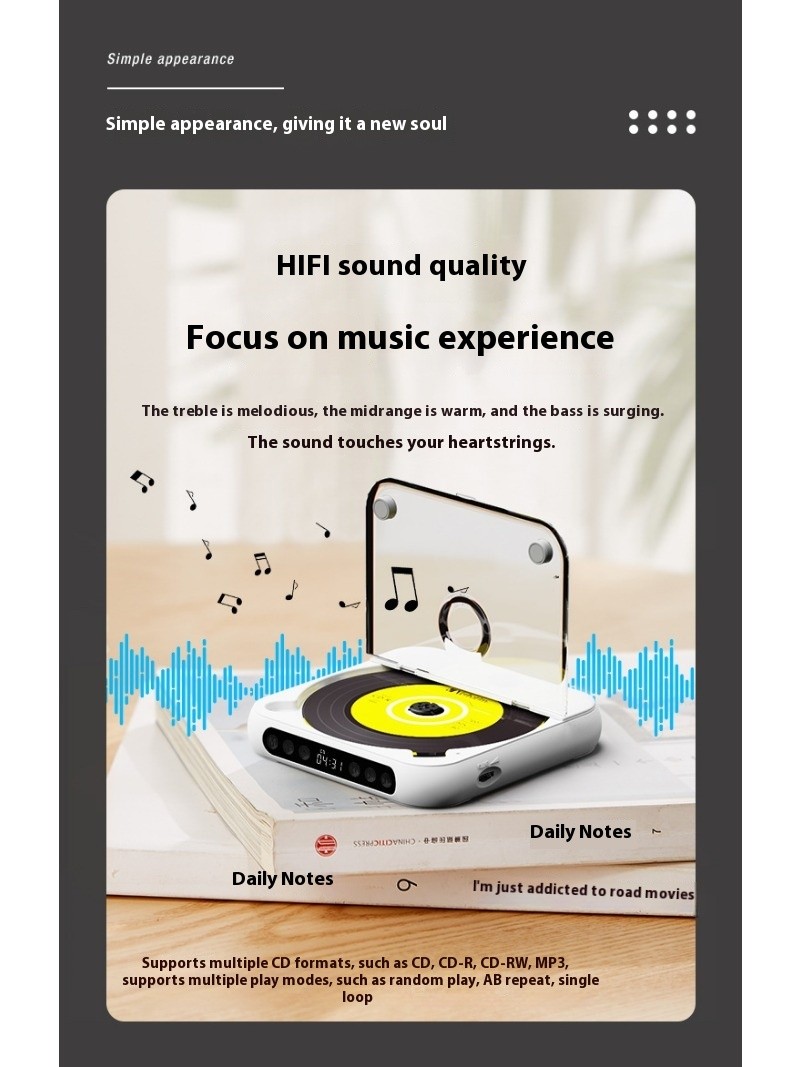 Music Album CD Player Bluetooth Portable Walkman Student English Mini ...