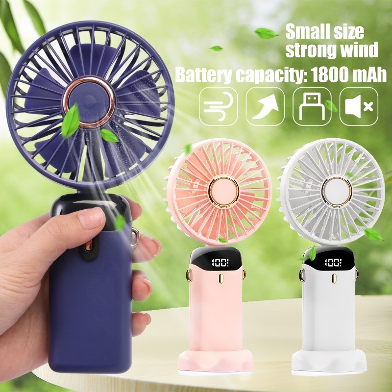 Handheld Small Fans - Summer Cooling Device - With Digital Display ...