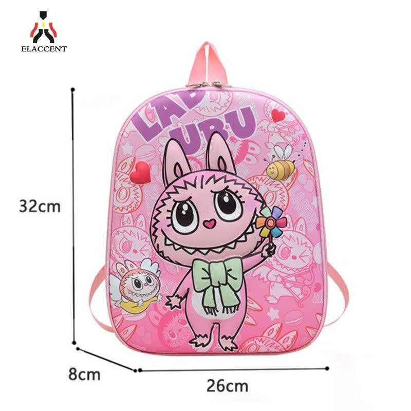 Cartoon Labubu Printed Kids 3D Backpacks Cute Nylon PVC Hard Shell ...