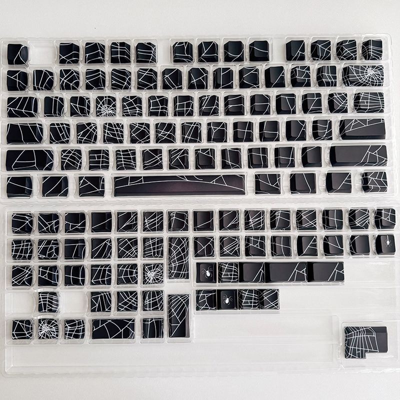【PH STOCK】Spider Web Keycap Side Print Shine Through Cherry Profile PBT ...
