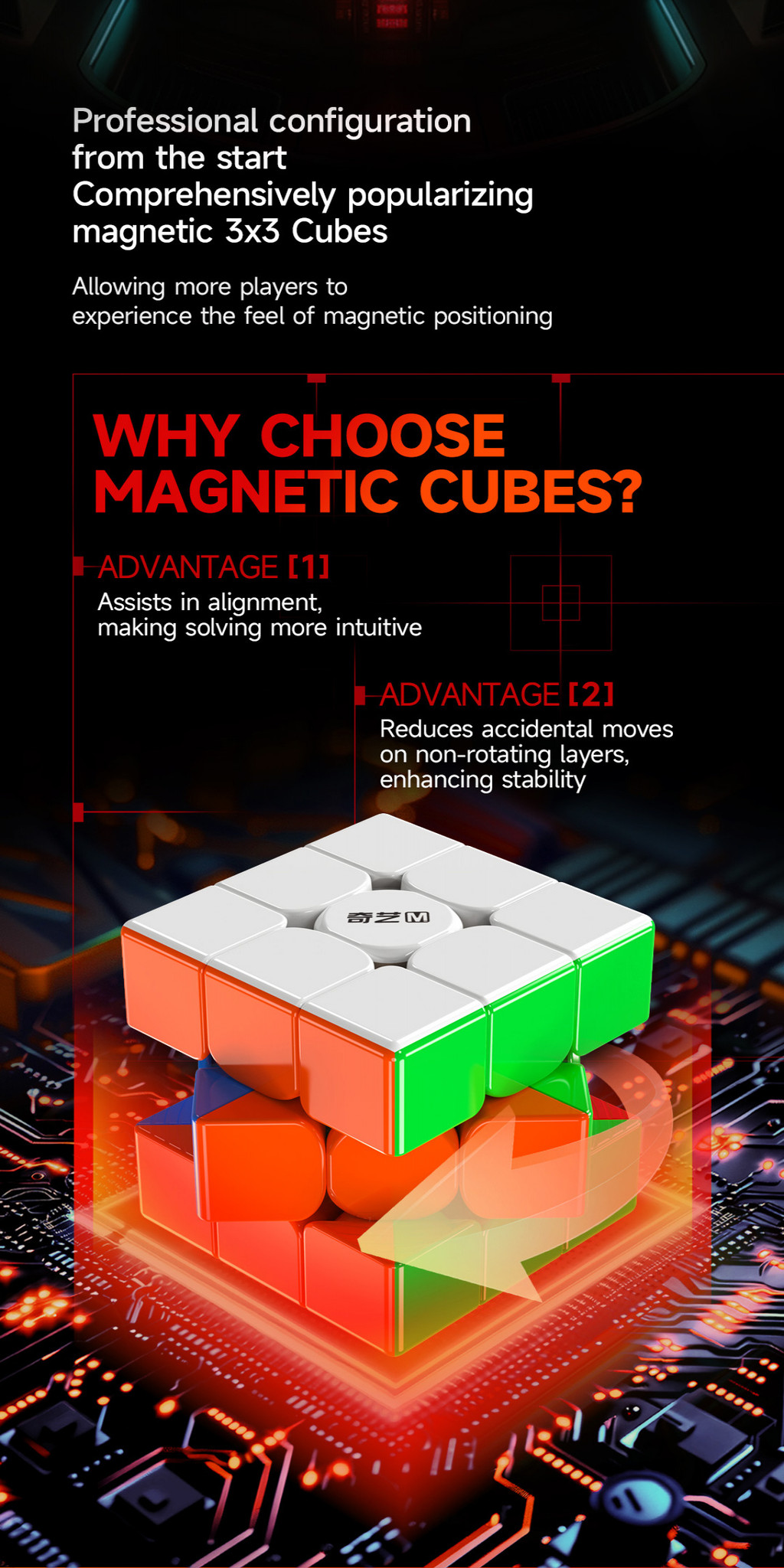 Qiyi Warrior M Cube 3x3 Magnetic Magic Cube Budget 3x3x3 Speed UV ...