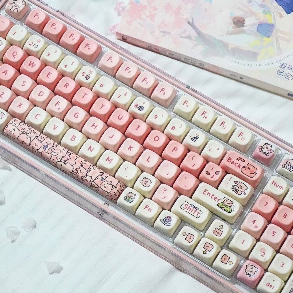 【PH STOCK】Pink Mechanical Keyboard Key Cap Fragrant Pig Keyboard ...