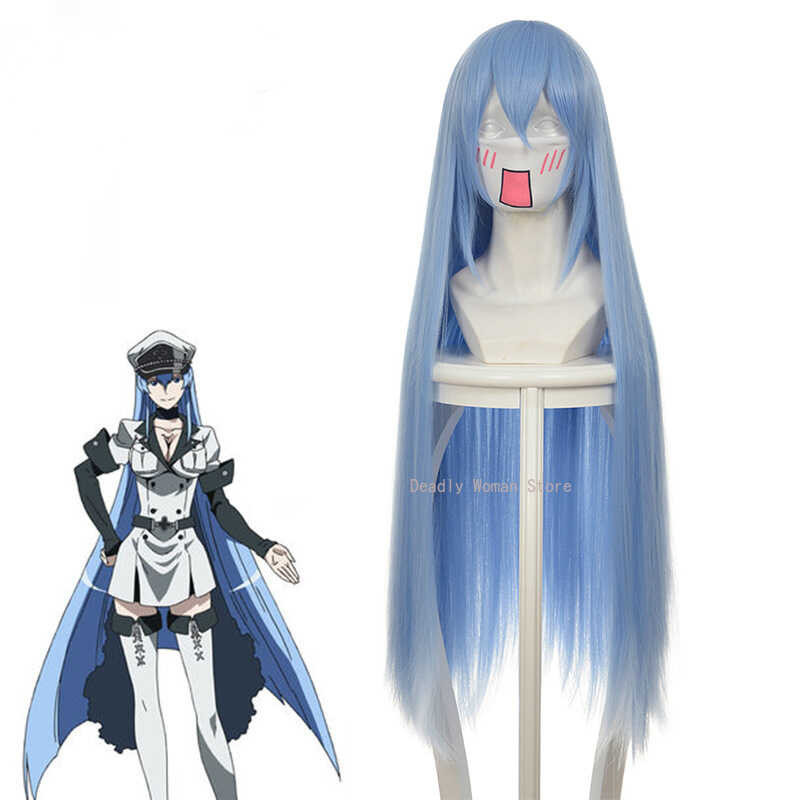 Esdeath Wig Akame Ga KILL Cosplay Wig 100Cm Length Ice Blue Wig ...