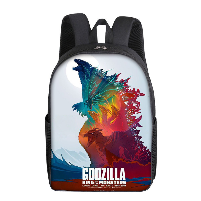 New Godzilla Cartoon Anime 16 inch Backpack Dinosaur Monster Print ...