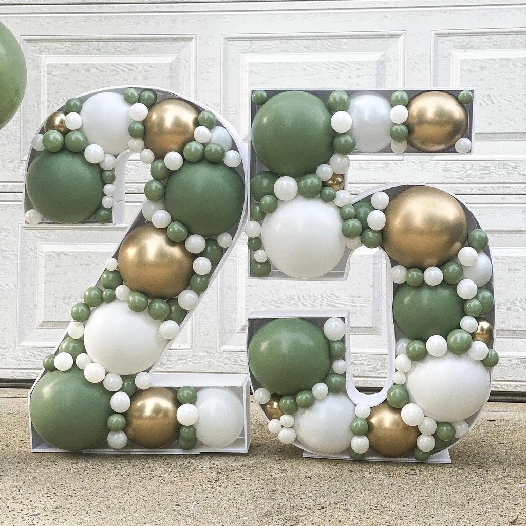 Large Number Balloon Frame 0 1 2 3 4 5 6 7 8 9 Number Digit Balloons ...
