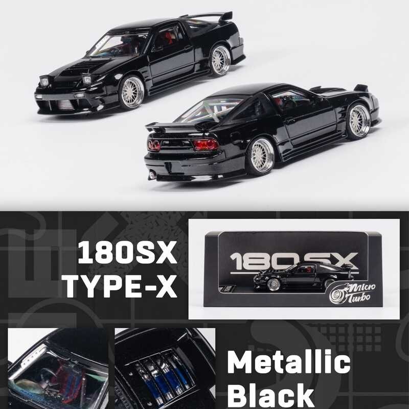 MT MicroTurbo Nissan S13 Silvia 180 SX MT Black 64 Alloy Car Model ...