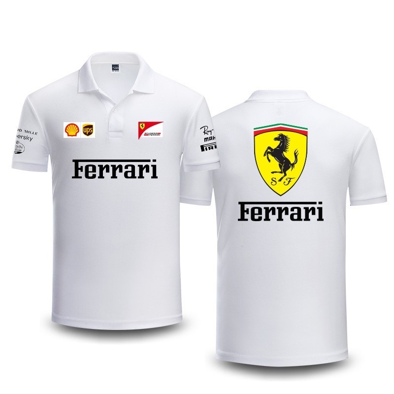New F1 Racing Ferrari Team F1 Polo Shirt Unisex Summer Short Sleeve Top ...