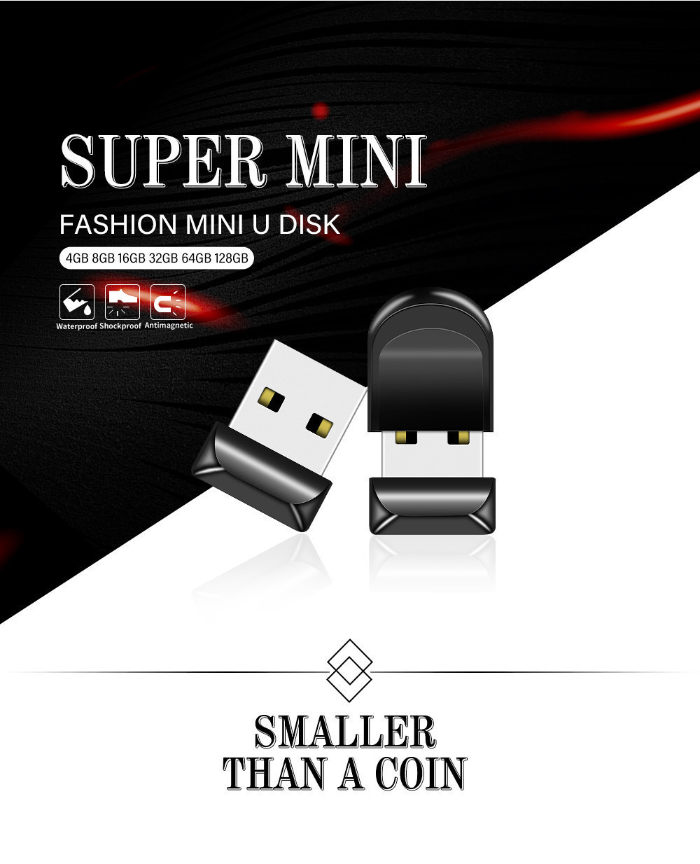 JASTER （Mini）USB 2.0 Flash Drives 64GB Black / For Laptop / Pen Drive ...