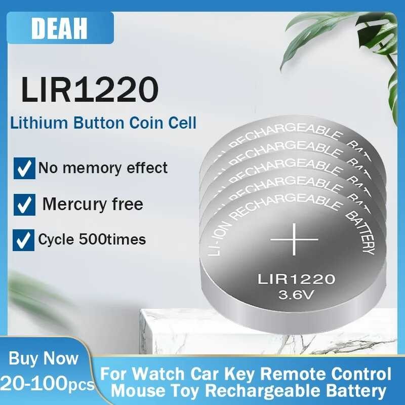 Lithium For Lir1220-Rechargeable Toy Car, 3.6V, Remote Control, Clock ...
