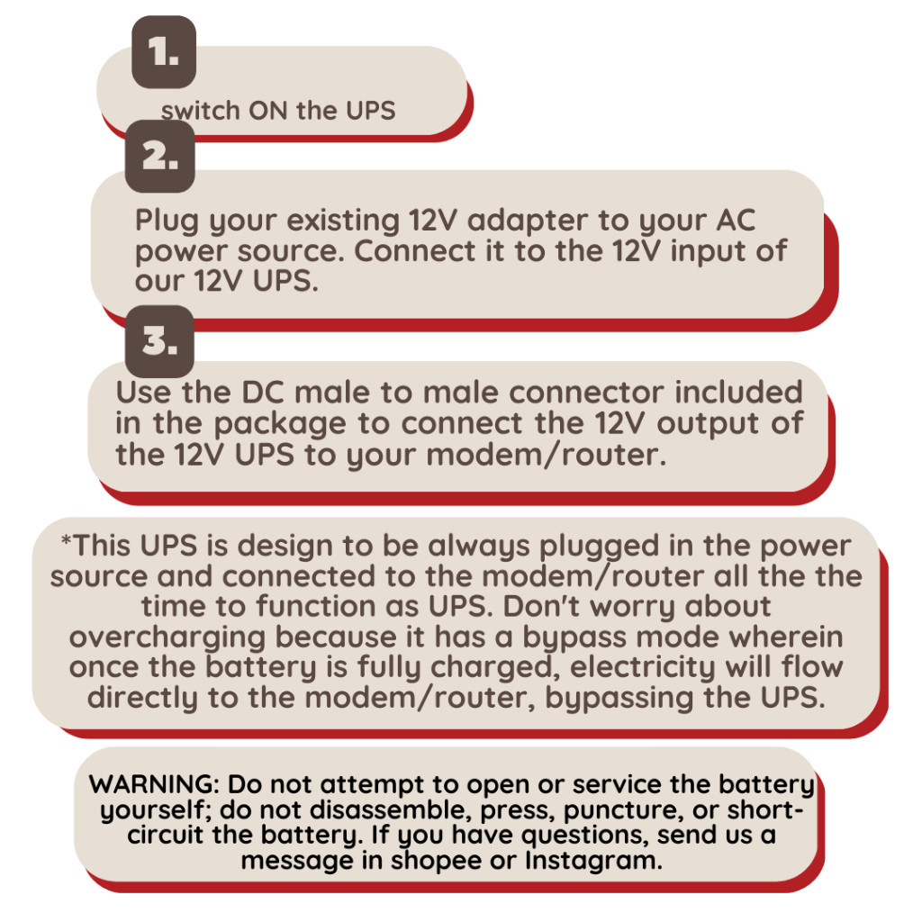 ♂ ♣ 12V UPS 12000-15000MAH FOR WIFI/ROUTER/MODEM (Globe, Converge, PLDT ...
