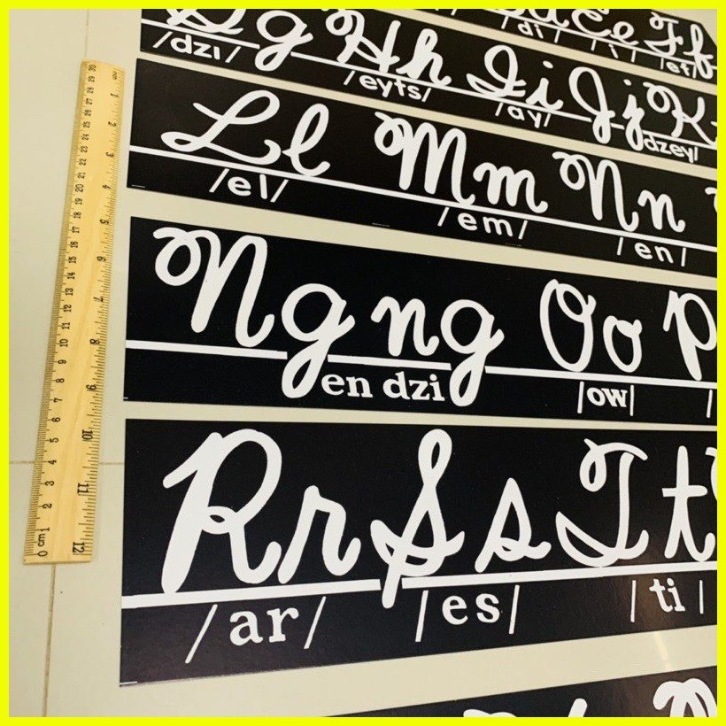 ☪ ☋ 1 set Cursive OR Print Alphabet Letters Long Display Poster ...
