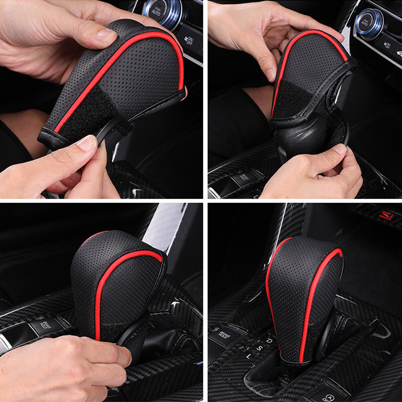 Universal PU Leather Car Gear Knob Automatic Shift Knob Cover Gear Knob ...