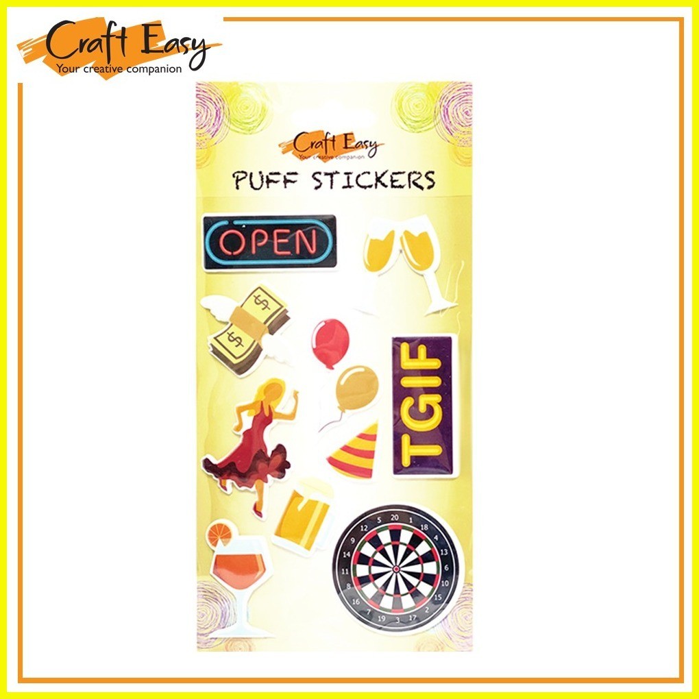 Craft Easy Puff Glossy Stickers Set A (Journaling and Scrapbook ...