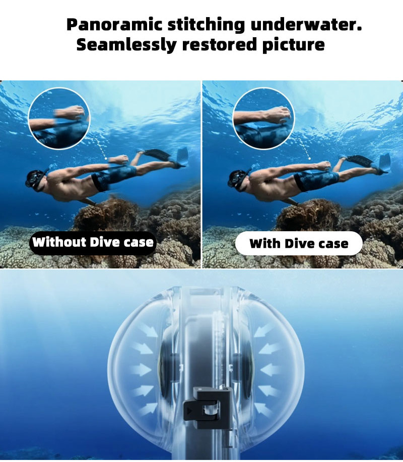 Authentc 50m Invisible Dive Case For 360 X3 360-degree fully Waterproof ...