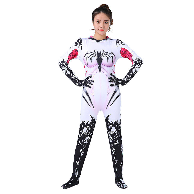 Gwen Spid Costume for Kids and Adult White Spider Girl Mask 3D Style ...
