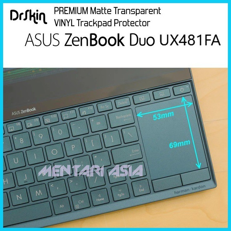 Touchpad Protector ASUS ZenBook Duo UX481FL - DrSkin MATTE Translucent ...