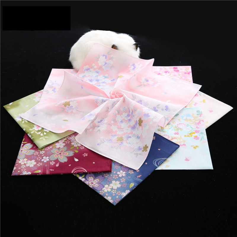 3Pcs 43x43cm Pure Cotton Japanese Korean Style Flower Printed Women ...