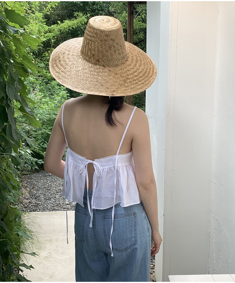 75684 Vacation Style Halter Back Classy Laced-Up Camisole Top | Shopee ...