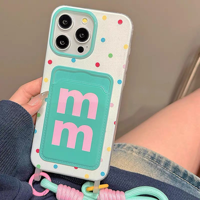 Mint Green Fun 3D M&M Beans Biscuit Card Bag Suitable for IPhone 16 ...