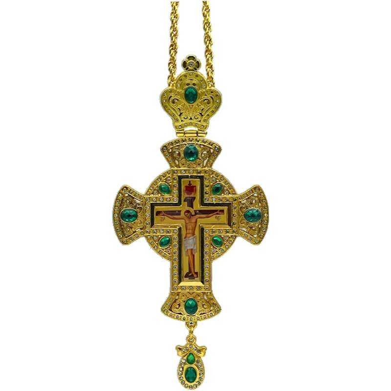 Tt Pect Orthodox Jesus Crucifix Pendants Rhies Cross Chain Gold ...