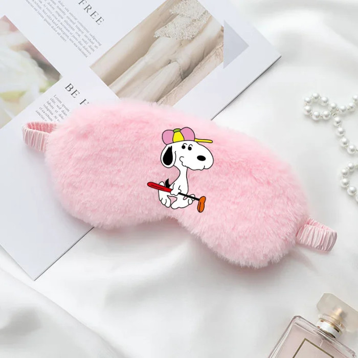 Snoopy Plush Sleeping Mask Anime Cartoon Kids Eye Mask Eyes Patch ...