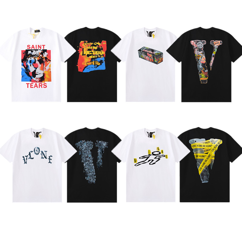 VLONE 2025 New Big V Letters Color Graffiti Screw Clown Print European ...