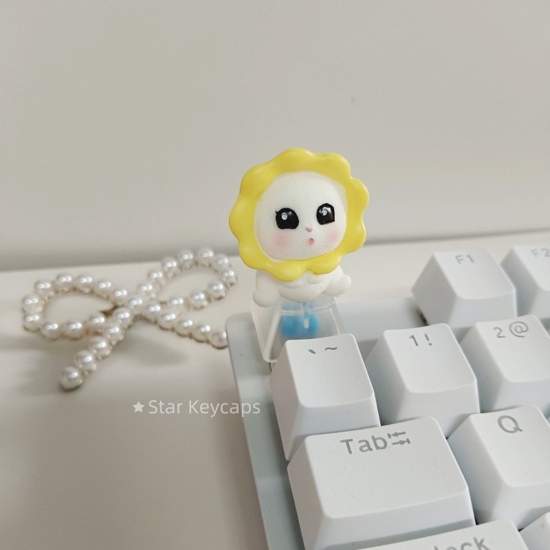 Personalized Keycap Cute Sunflower Kitten Keycap Girl Gift Handmade ...