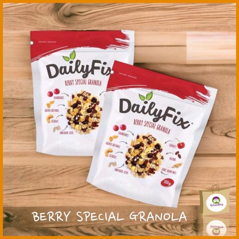 Daily Fix Berry Special Granola 350g & 700g Berry Special/ Strawberry & Yogurt/ Very Nutty ...