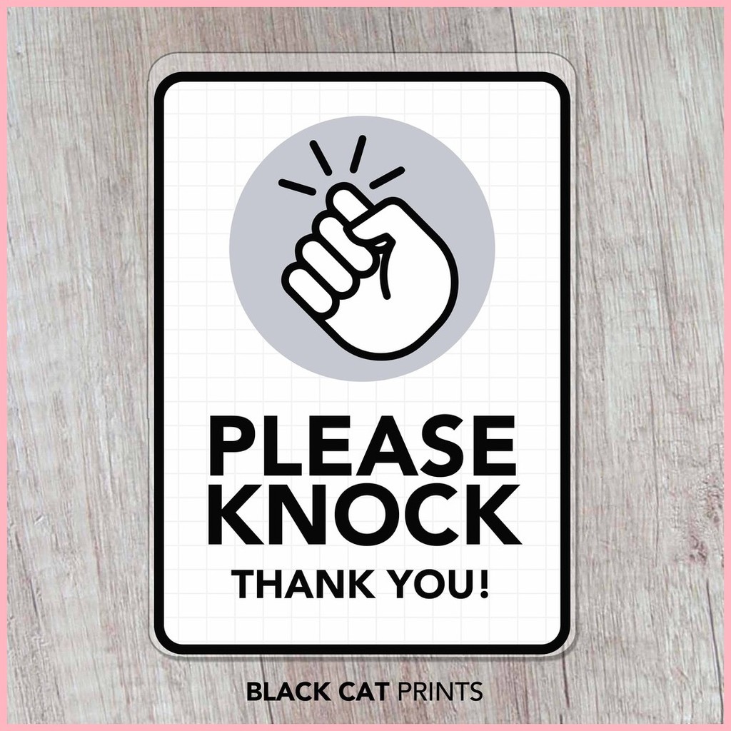 Please Knock / Knock Before Entering Signs / Laminated Signages / Sign ...