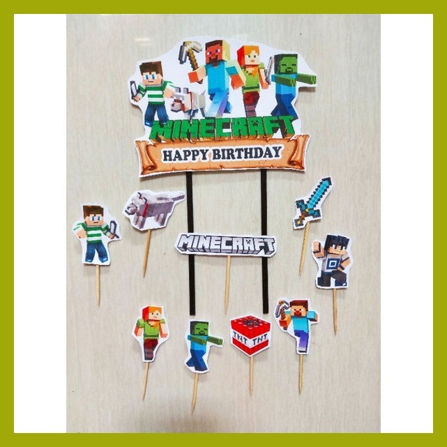 ∏ Minecraft TOPPER/MINECRAFT CAKE TOPPER/MINECRAFT CAKE TOPPER/HAPPY ...