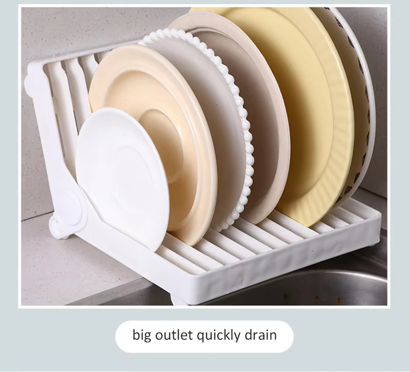 Foldable Dish Rack Kitchen Plate Utensil Cutlery Drying Rack Plastic ...