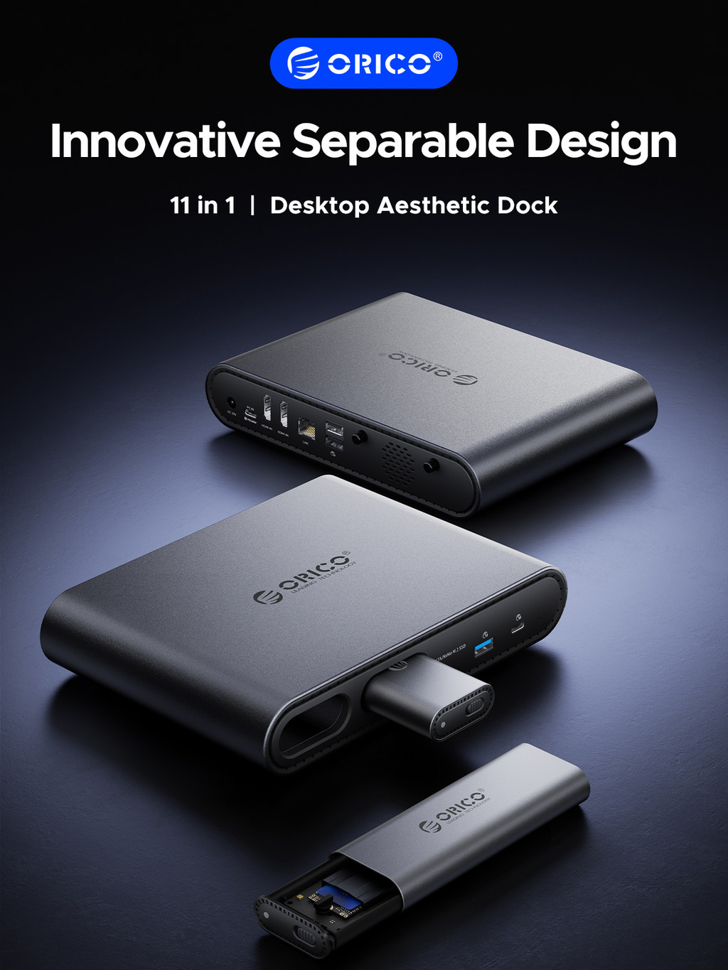 ORICO Docking Station M.2 SSD Enclosure HDMI Expansion Desktop Dock for ...