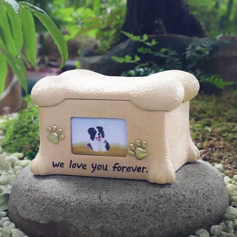 Resin Dogs Urn Peaceful Memorial Na May Photo Frame Cremation Urns Para ...