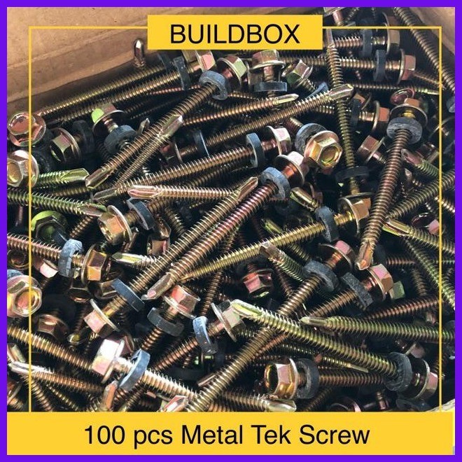 Metal Tek Screw / Roofing screw 55m (by 20s, 50s, 100s) | Shopee ...