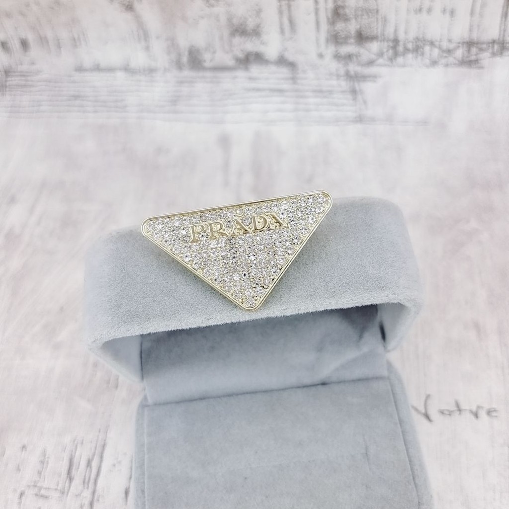 PRADA Brooch, High-quality Full Diamond Super Shiny Unisex Lapel Pin ...