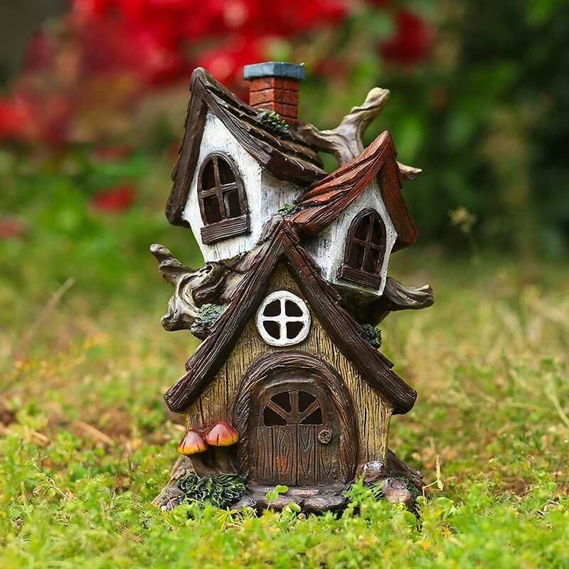 Statue Cute House Kawaii Fairy Tale Hut Model Para Sa Courtyard Garden ...