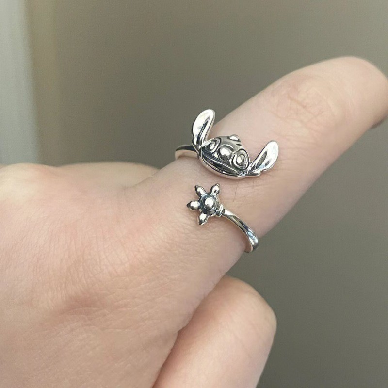 Stitch Ring Girl's New Instagram Stitch Couple Ring, Best Friend, Cute ...
